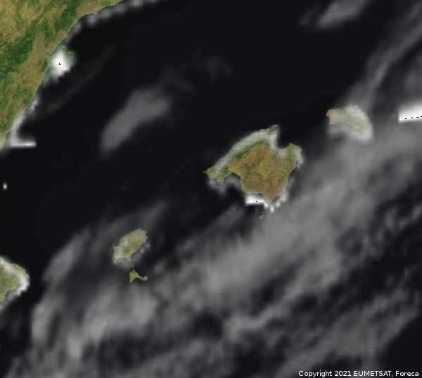 Satellite over Mallorca, Menorca and Ibiza - Forecast.co.uk
