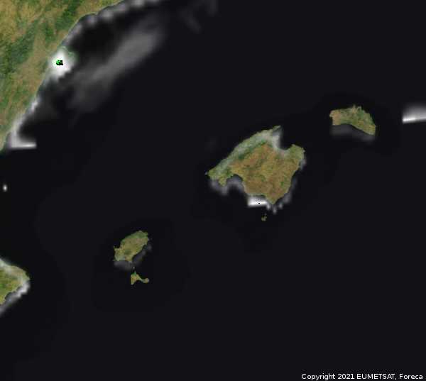 Satellite over Mallorca, Menorca and Ibiza - Forecast.co.uk
