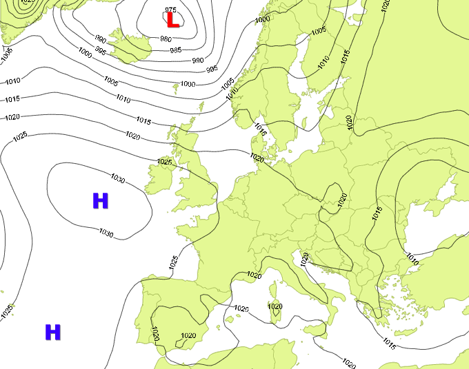 Air pressure over United Kingdom and Europe - Forecast.co.uk