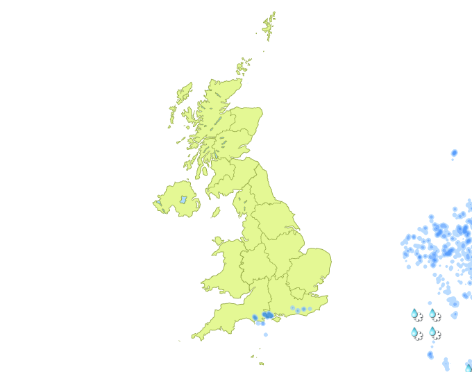 Precipitation, rain, snow and thunder over United Kingdom - Forecast.co.uk