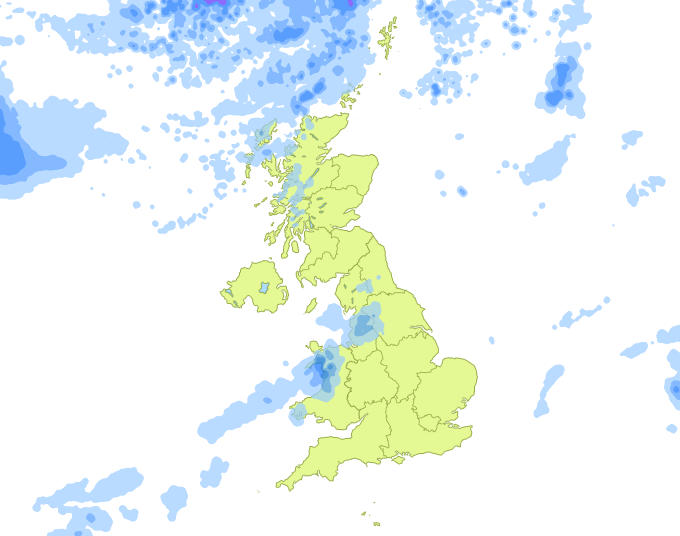Precipitation, rain, snow and thunder over United Kingdom - Forecast.co.uk
