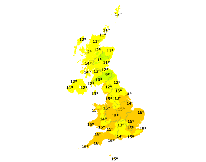 Temperature maps for United Kingdom - Forecast.co.uk