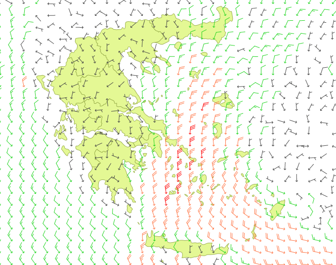 Windmaps over Greece