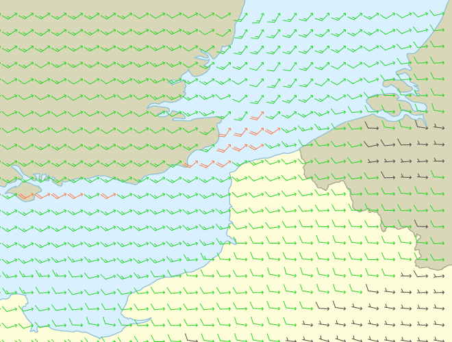 Forecast for wind in Dover - Forecast.co.uk