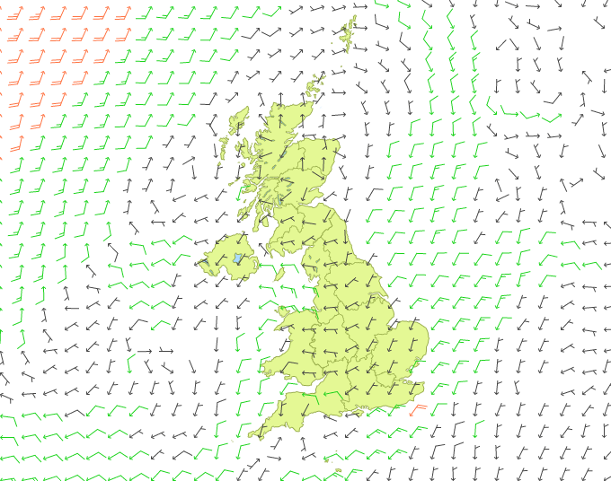 Windmaps over United Kingdom