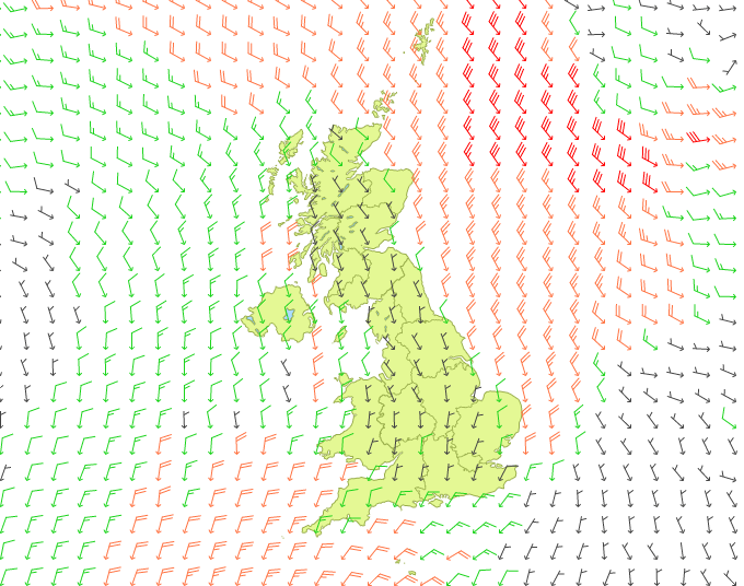 Windmaps over United Kingdom
