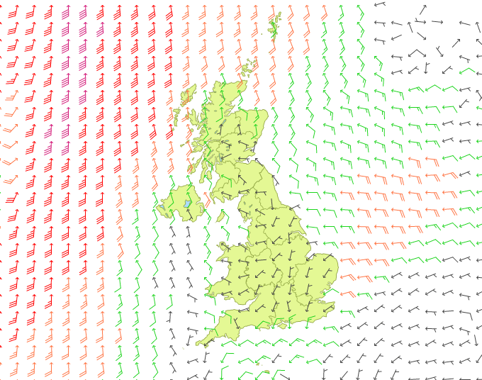 Windmaps over United Kingdom