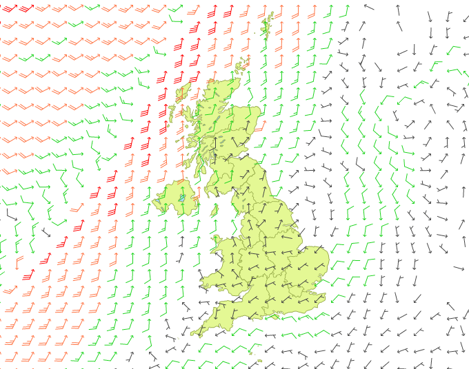 Windmaps over United Kingdom