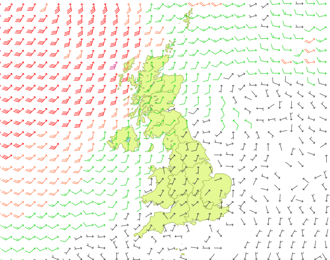 Windmaps over United Kingdom
