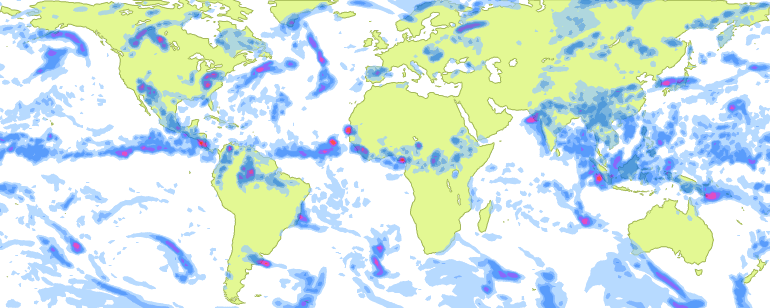 Precipitation, rain, snow and thunder over the world - Forecast.co.uk