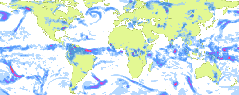 Precipitation, rain, snow and thunder over the world - Forecast.co.uk